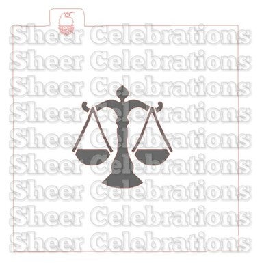 SC Scales of Justice Stencil | Sheer Celebrations